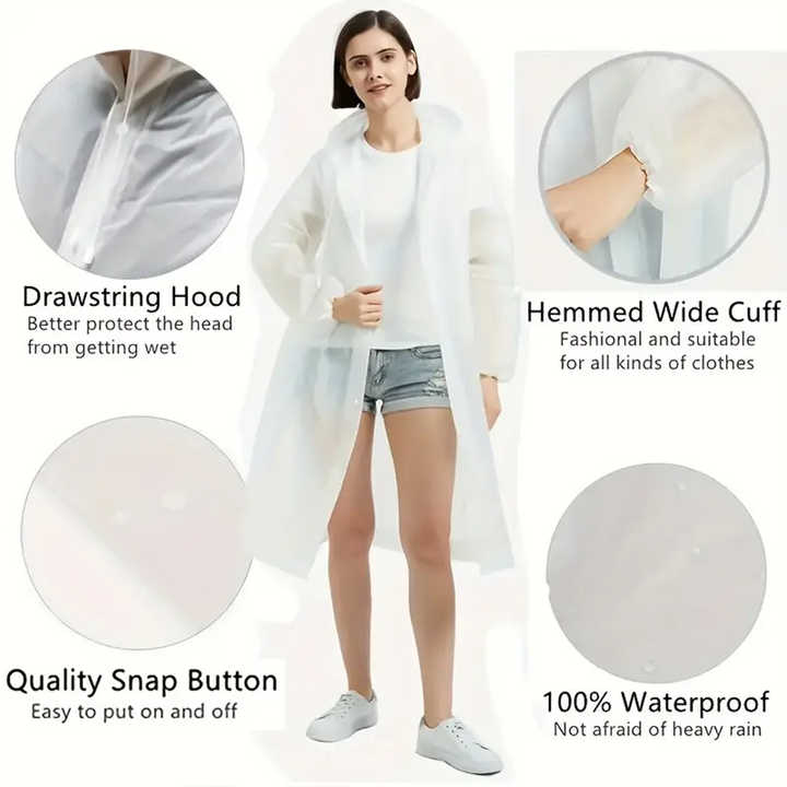 Custom Logo Print Waterproof Poncho Rain Coat Jacket Peva Eva Reusable ...