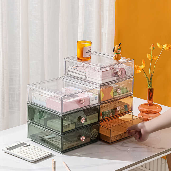 Transparent Storage Boxes - Organize Your Desktop Efficiently