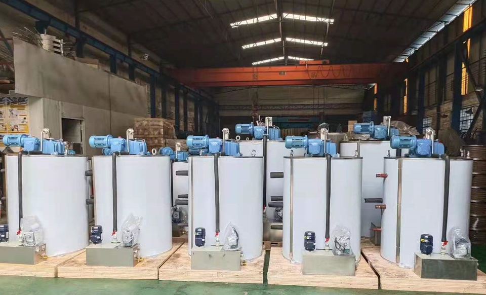 1 Ton Industrial Ice Machine 500/1000kg Storage Capacity 220V Air ...