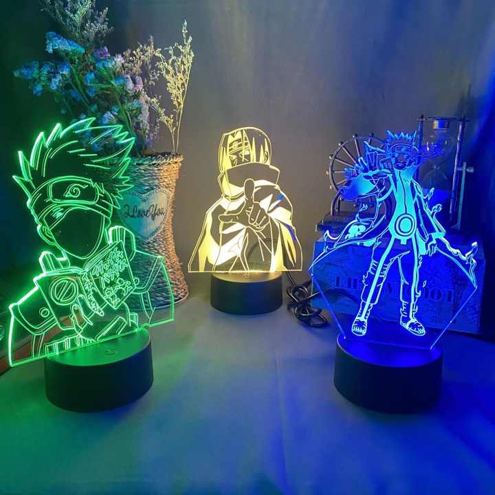 Anime Sakura Itachi Uchiha Akatsuki Kakashi 7 Colors 3D USB Touch LED ...