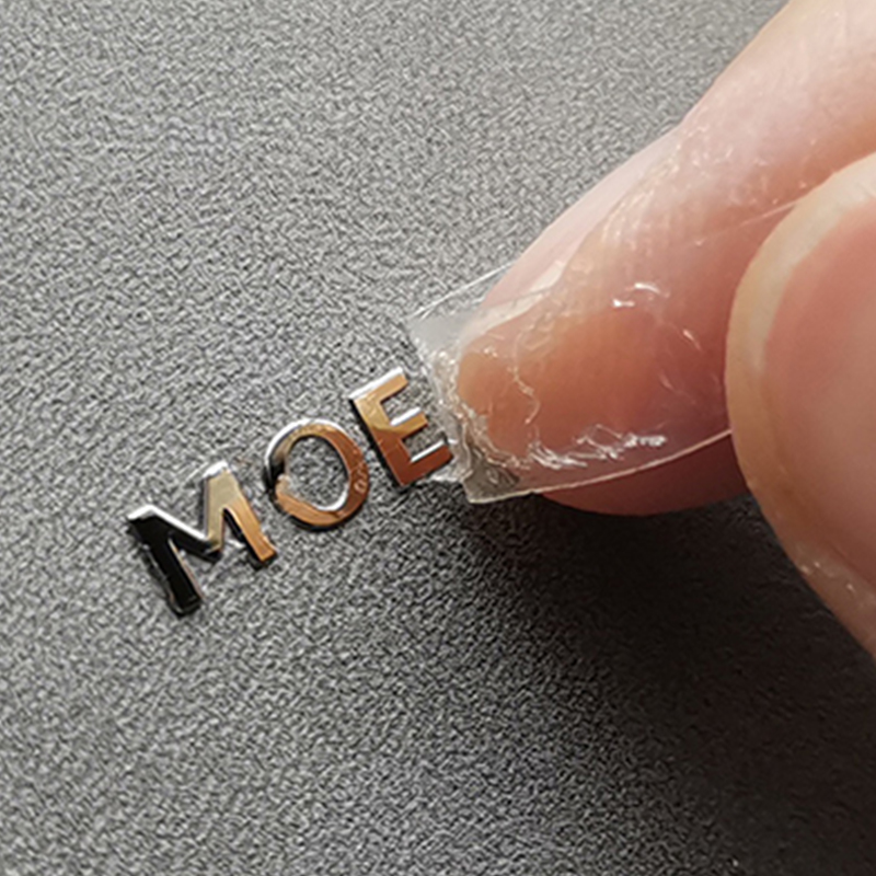 Custom Printed Gold Logo Pressed 3D Label Metal Sticker