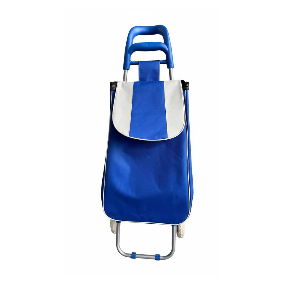 Durable Nylon Fabric Shopping Cart Sturdy Metal Frame Collapsible Cart ...