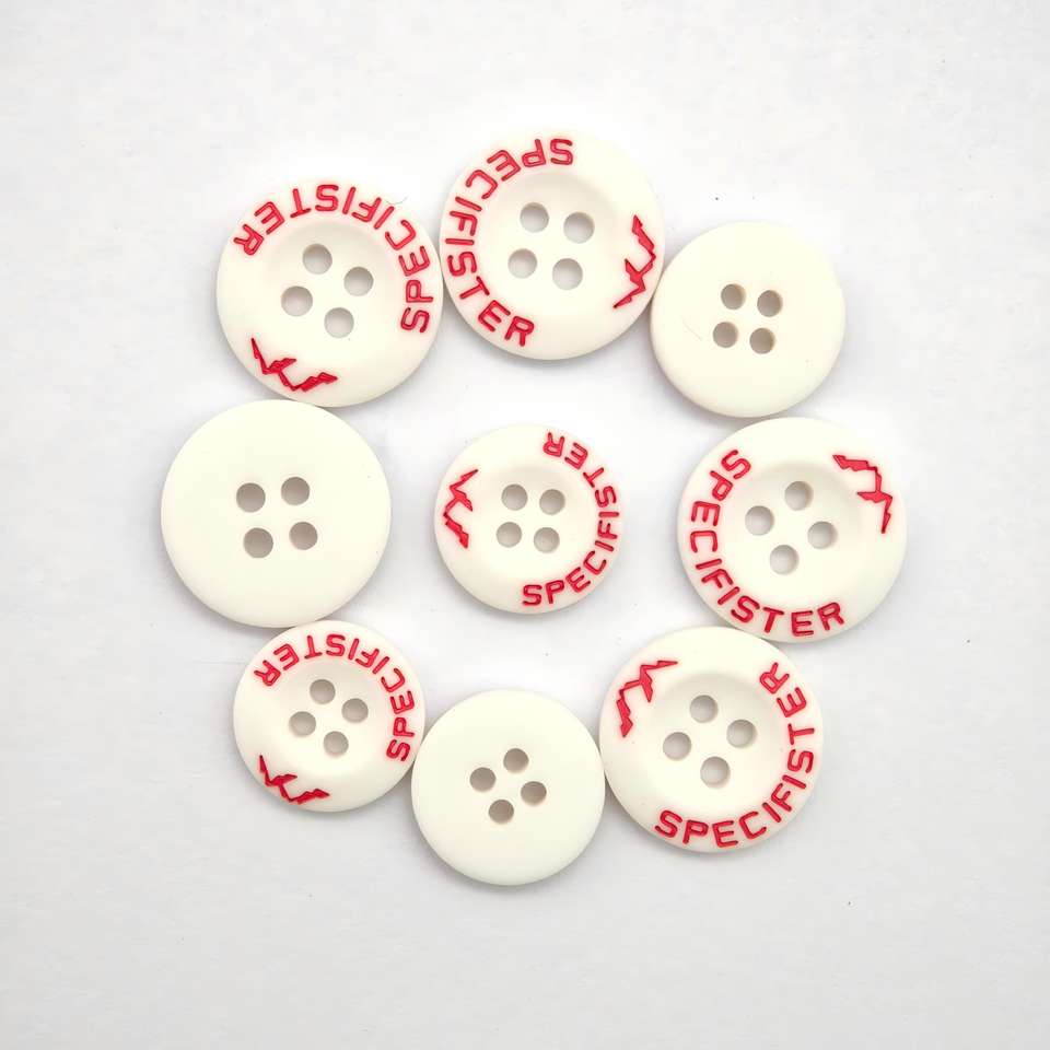 Advanced Custom Red Border Logo 4-Hole Laser Plastic Beads Eco-Friendly ...