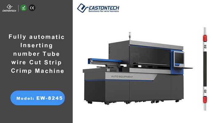 EW-8245 Fully automatic Inserting number Tube wire cut strip crimp ...
