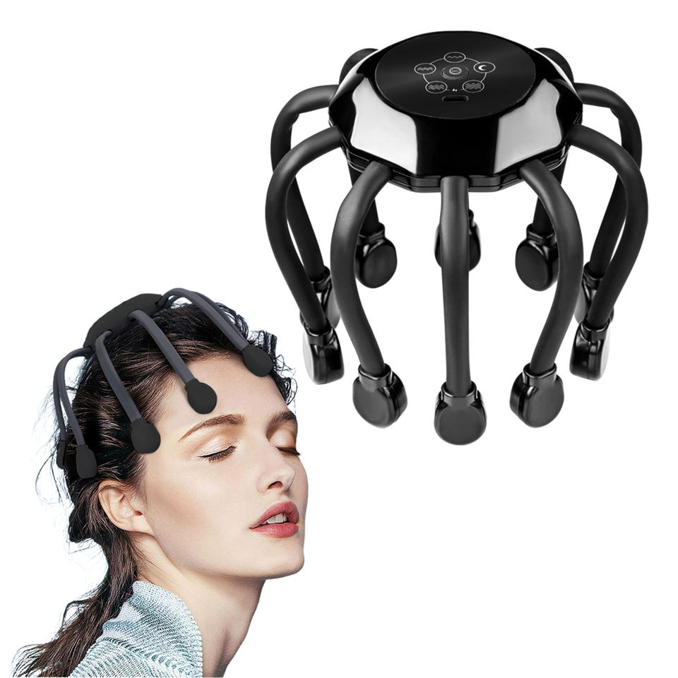 Electric Octopus Head Massager Scalp Stress Relief Cordless Portable ...