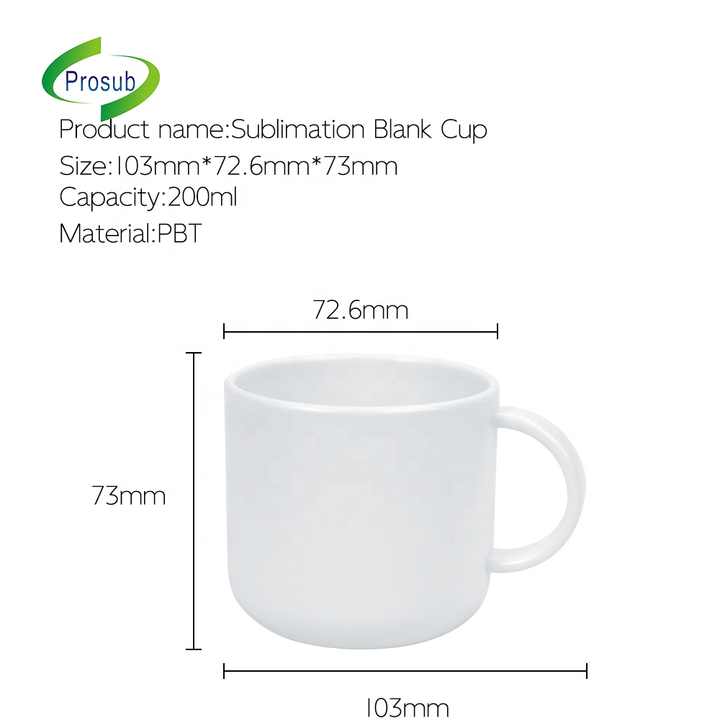 Prosub Sublimation Mugs - Customizable 6 Oz Plastic Cups