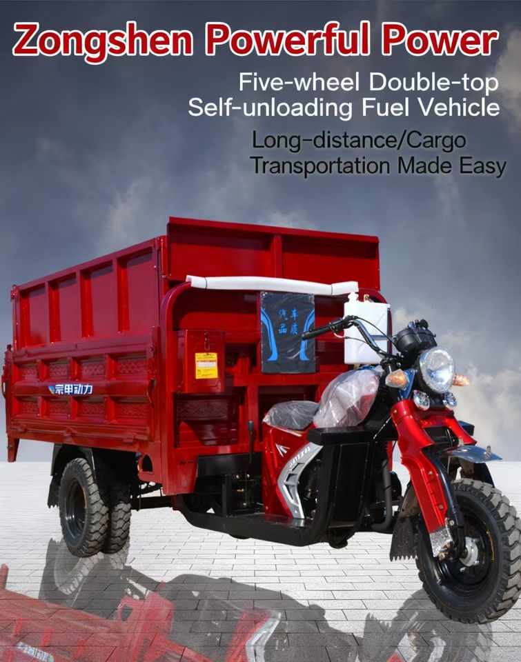 Diesel Motorized Open Body Reverse Tricycle Cargo Motorcycle with ...