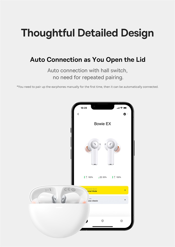 Tai nghe Baseus Bowie EX True Wireless Earphones - chube.vn