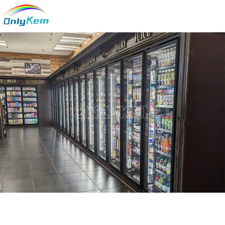 Supermarket Walk-in Cooler Display Glass Doors Storage Cold Room ...