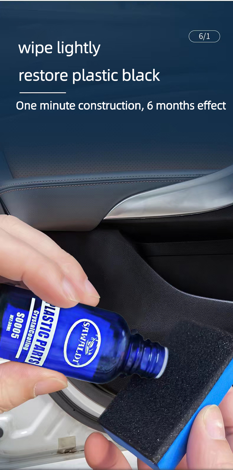 30ml Vinyl Plastic Trim Restorer For Cars Restoration Renew Blacken ...