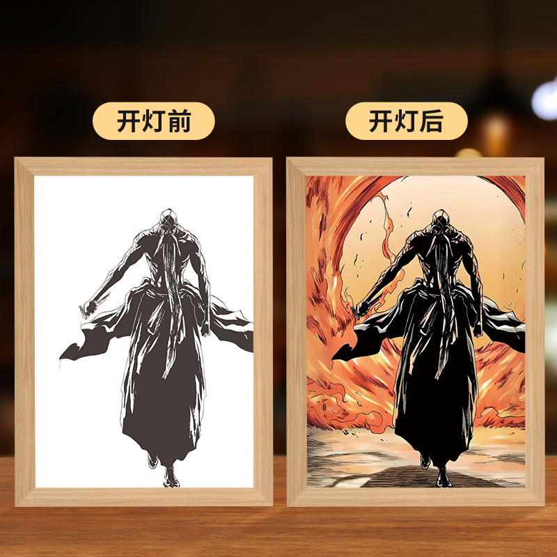11 Styles Anime Bleach Kurosaki Ichigo Light Painting USB Night Light ...