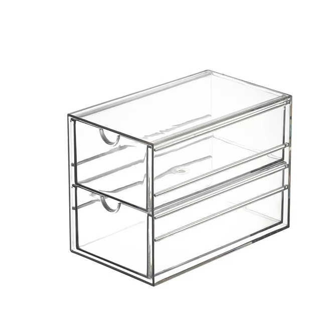 2 Tier Drawers - Transparent Storage Organizer for Office