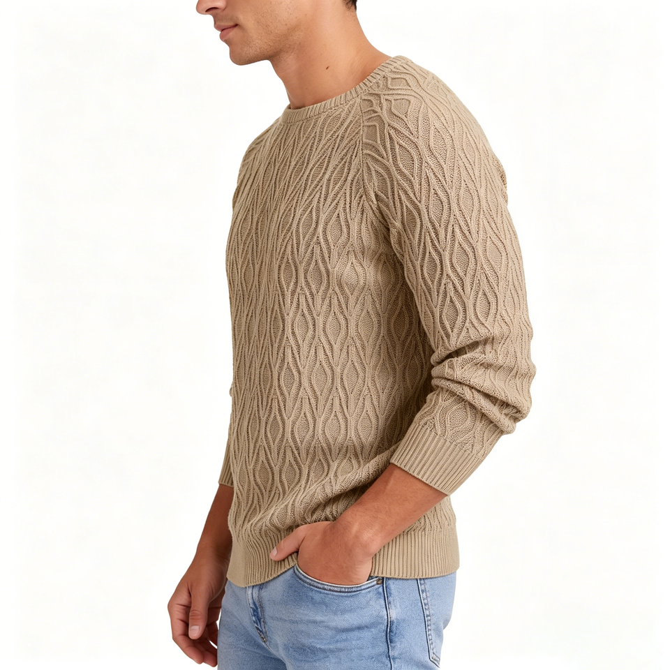 Men's Jacquard Sweater Streetwear Graffiti Pattern Oversized Vintage ...