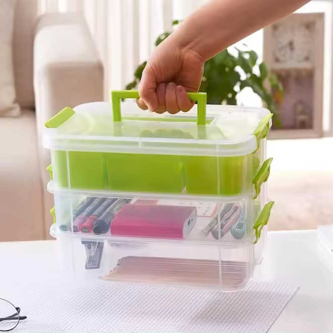 GREENSIDE Reusable Compartment Tool Box - Transparent Plastic