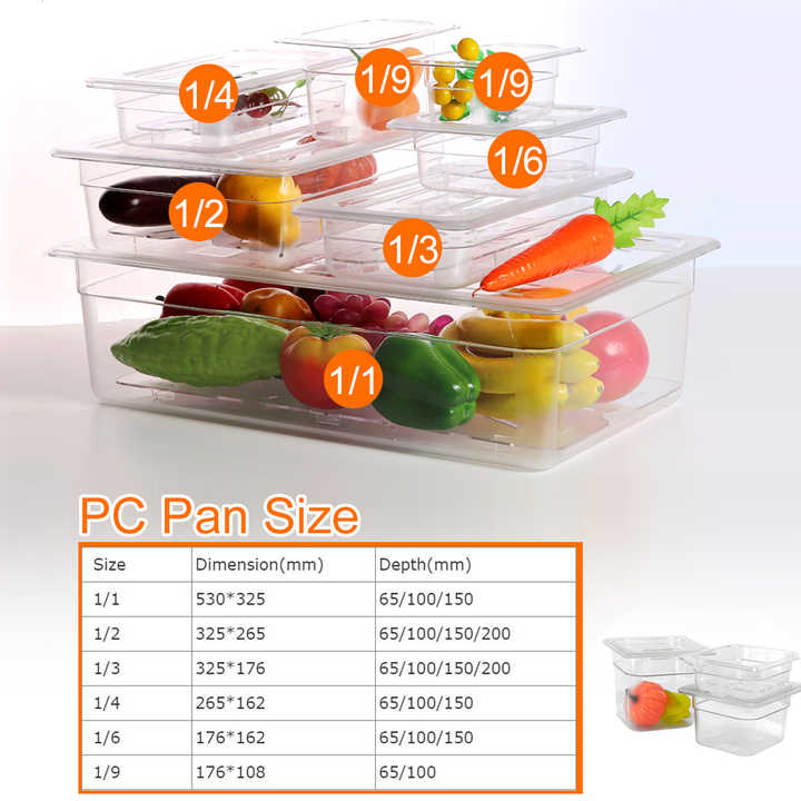 JINDE GN Pan Clear Plastic Polycarbonate Storage Transport