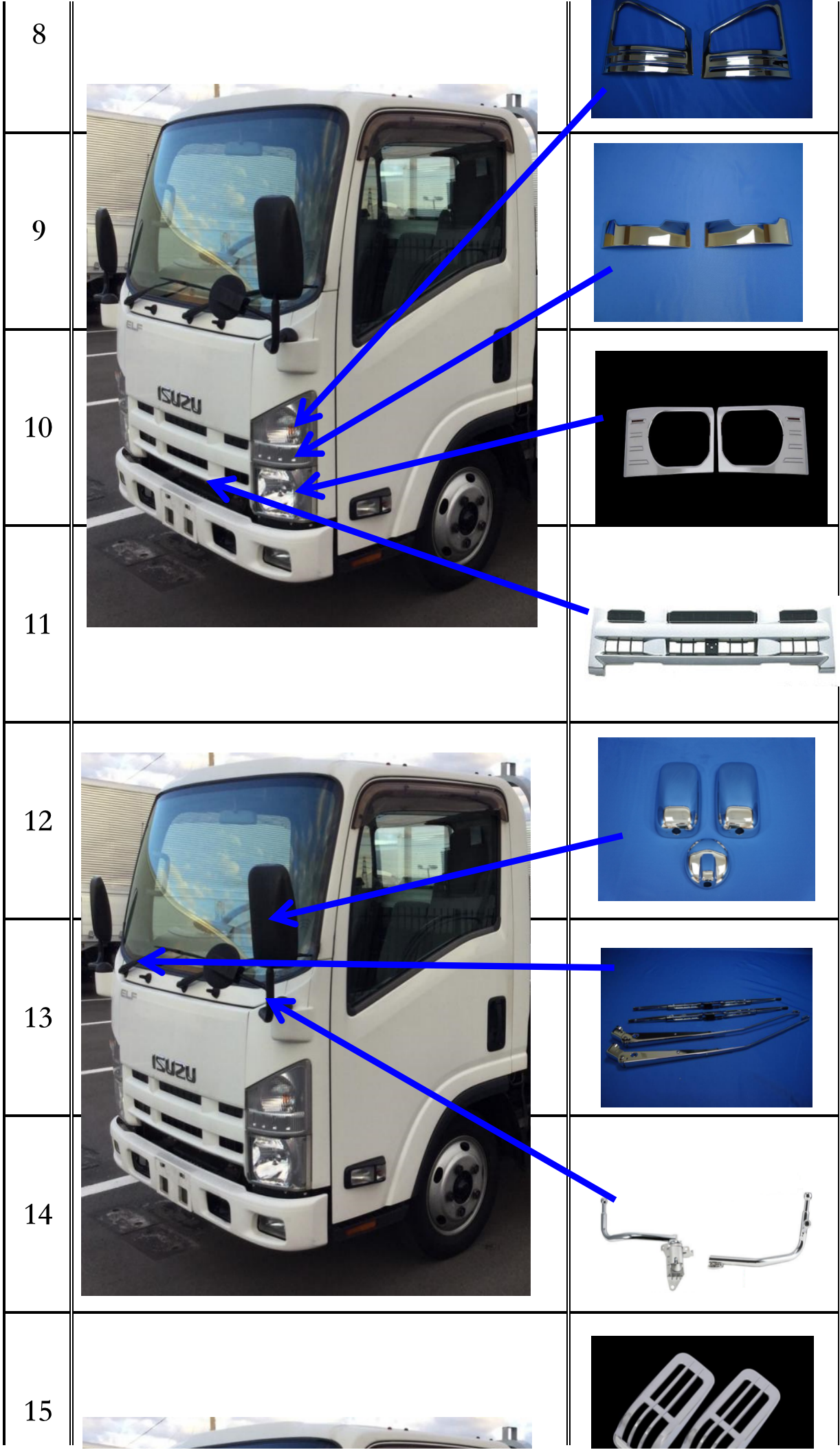 Chrome Plated Truck Hub Caps for ISUZU 700P NPR NQR NMR NLR Body Spare ...