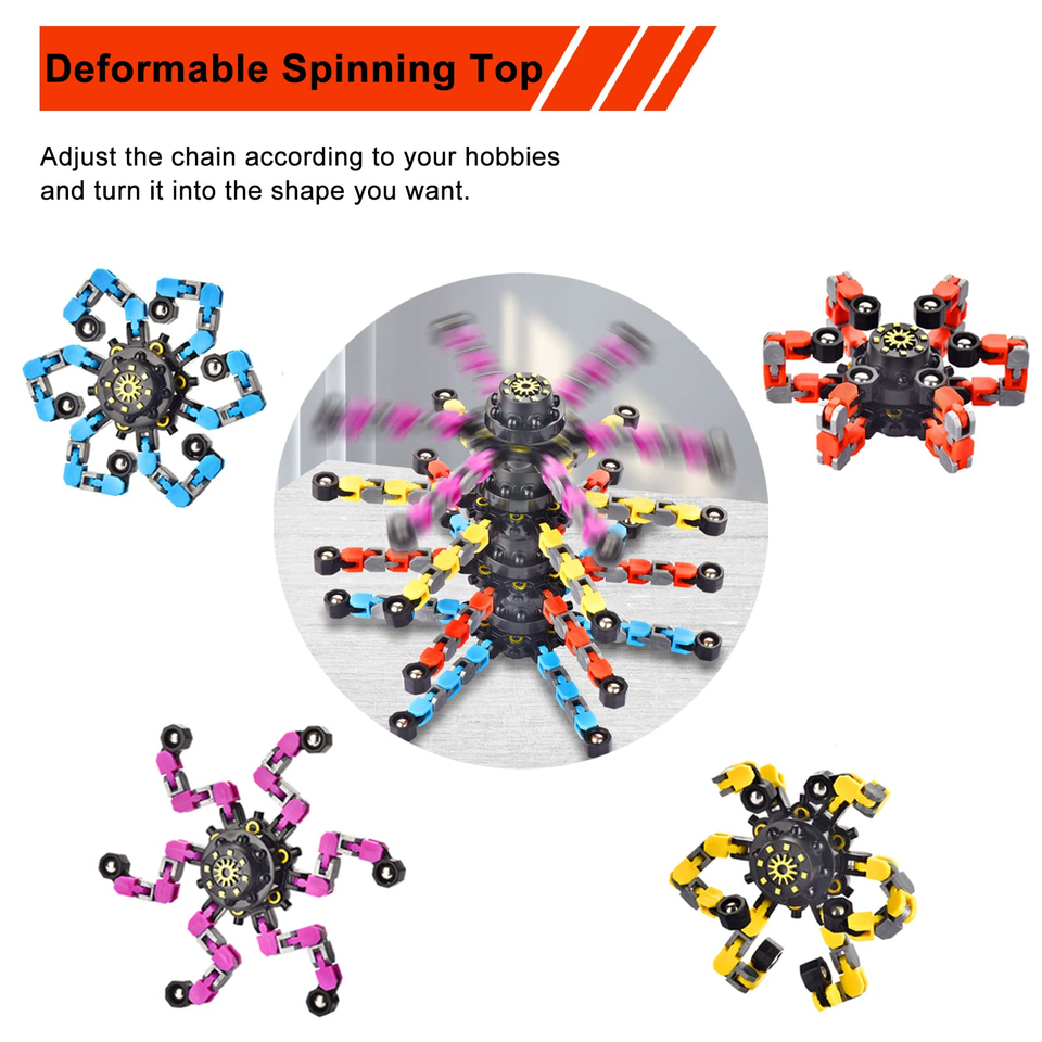 Robot Chain Finger Toy Sensory Anxiety Stress Relief Fingertip Gyro ...
