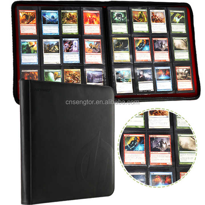 Leather Album - 12 Pockets Zip Custom Game MTG TCG Binders