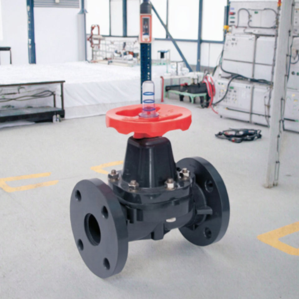 UPVC Flange Plastic Diaphragm Valve Manual Acid and Alkali Resistant ...