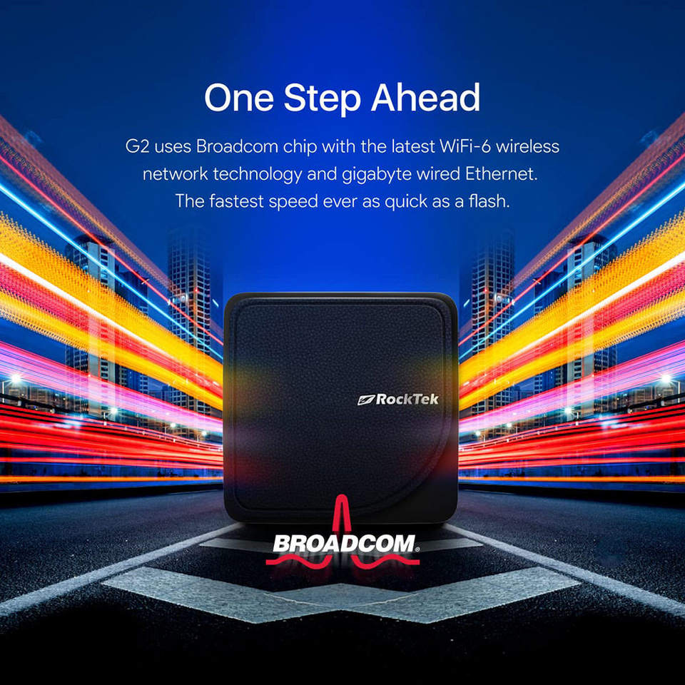2026 NEW RockTek G2 Android TV Box 4K Streaming Box WiFi6 HD 2.1 Doby ...