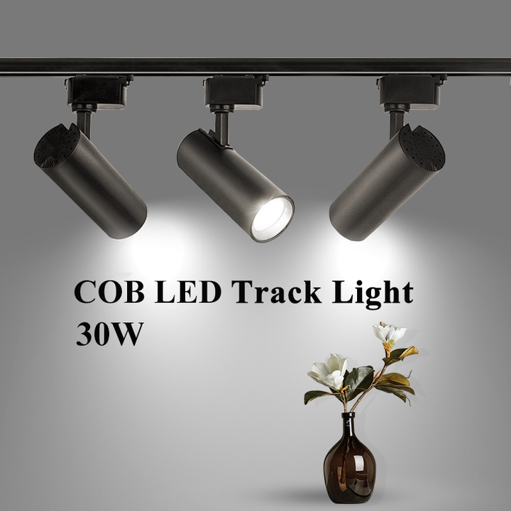 Modern Indoor Commercial Lighting with Adjustable Tracklights