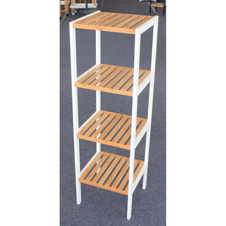 Bamboo and Wood 4-Tier Multi-Layer Modern Flower Shelf with Easy ...
