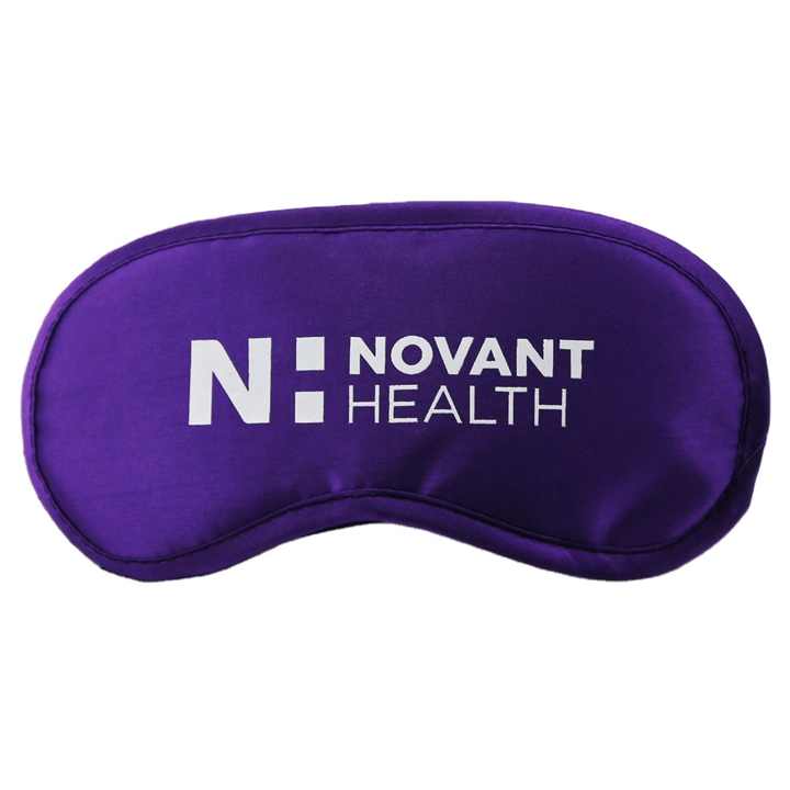 Custom embroidery logo travel silk eye mask Natural promotional ...