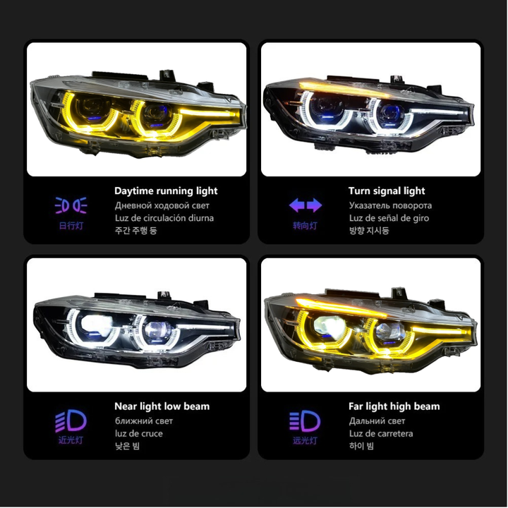 F30 2013-2019 3 Series Dual Color Version Yellow and White Upgrade ...