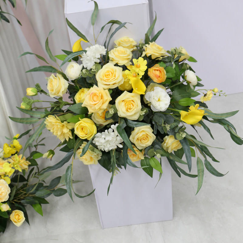 Custom Artificial Wedding Floral Decor Stage Backdrop Triangle Flower ...
