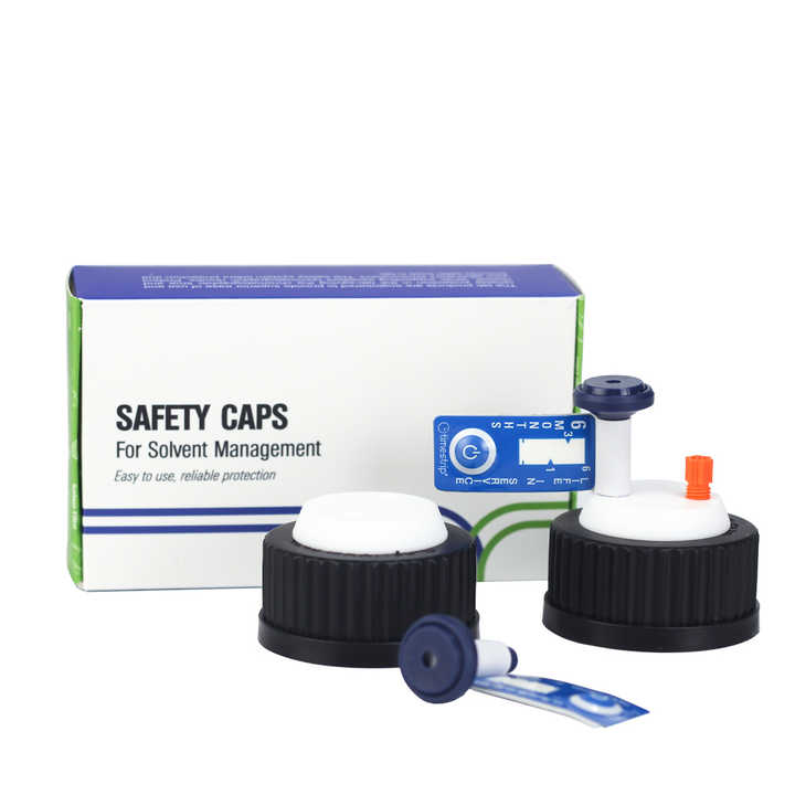 ALWSCI Black GL45 Safety Cap with 3 Ports for Lab Analysis