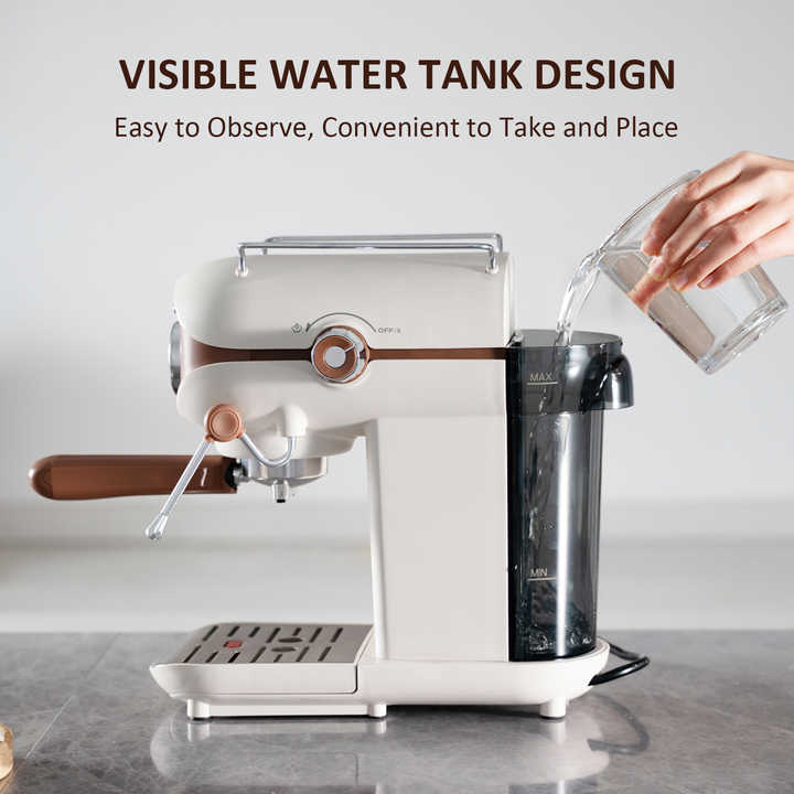 Italian Portable 220V Espresso Coffee Machine Manual Steam Milk Foam ...