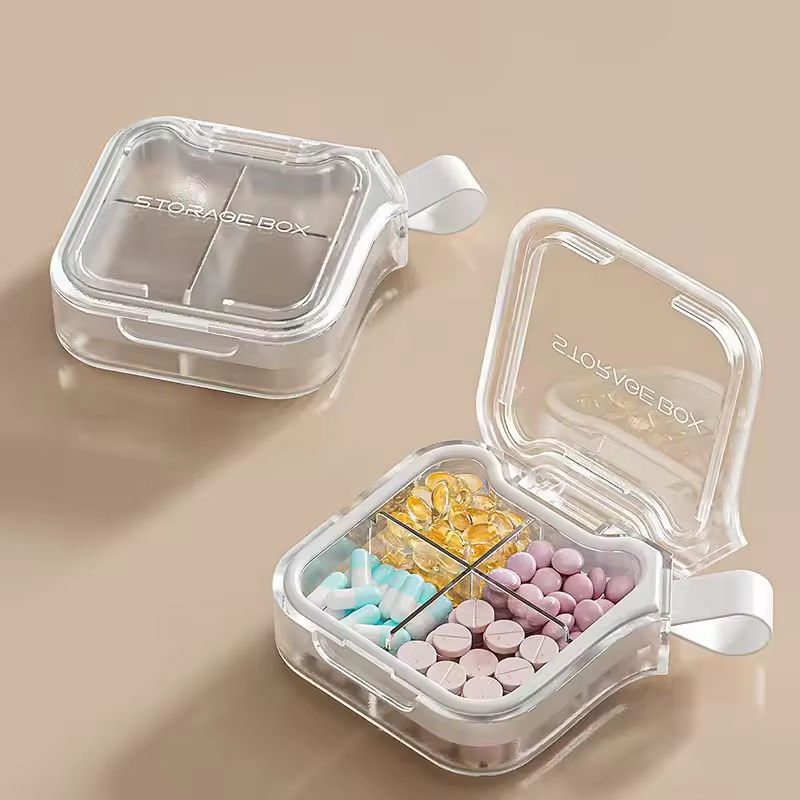 Portable Silicone & Plastic 7-Day Pill Storage Box for Travel Vitamin ...