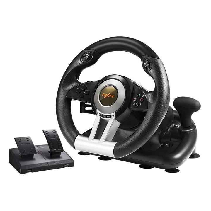 Yiscaxia PC Racing Wheel - 180 Degree Universal USB Steer