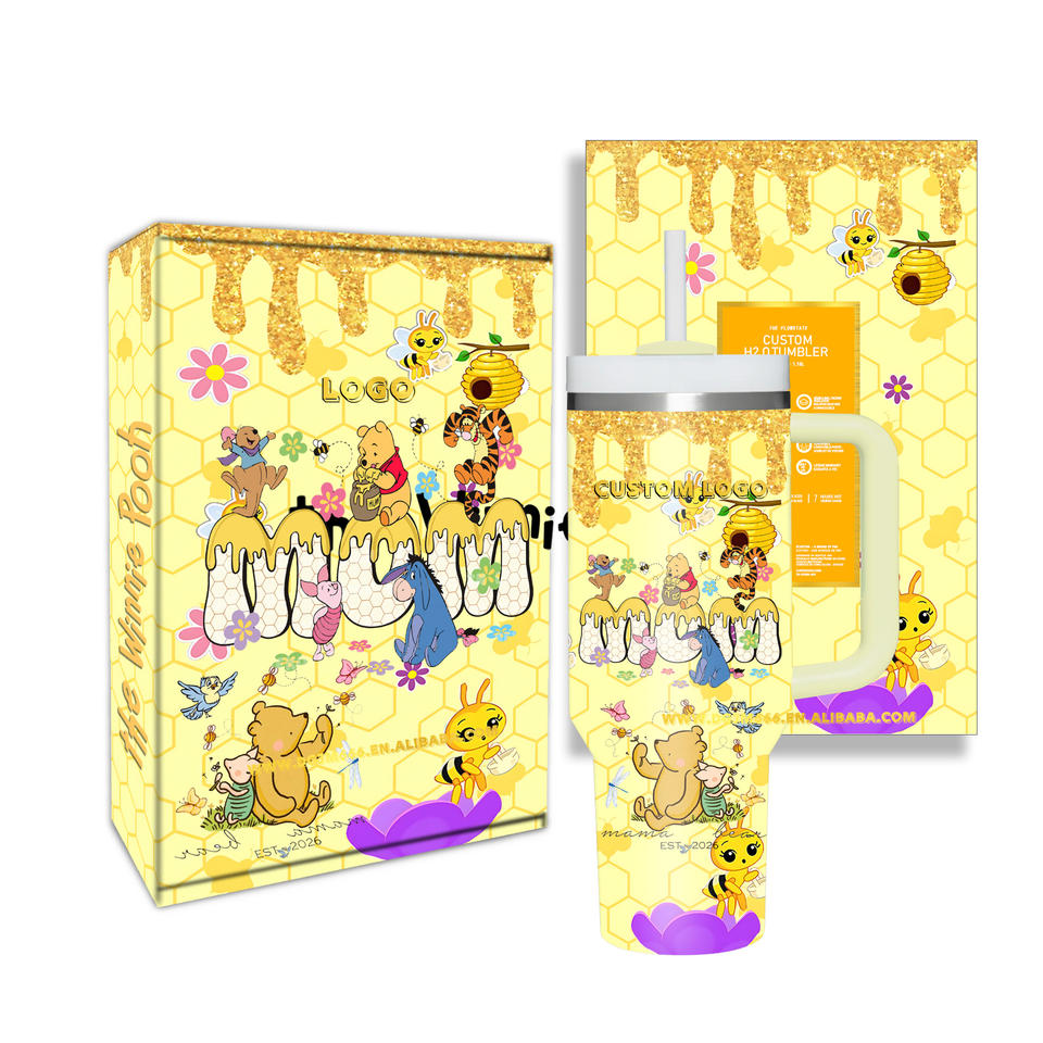 Mothers Day 2026 Custom logo Cartoon Mom Mama Bear pooh Cup Thermosed ...