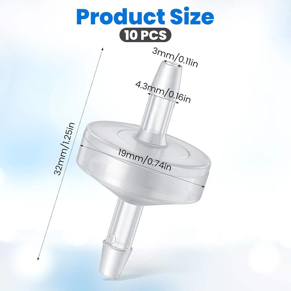 1/4 Inch Plastic Check Valve, One Way Barb Hose Inline Non Return for ...
