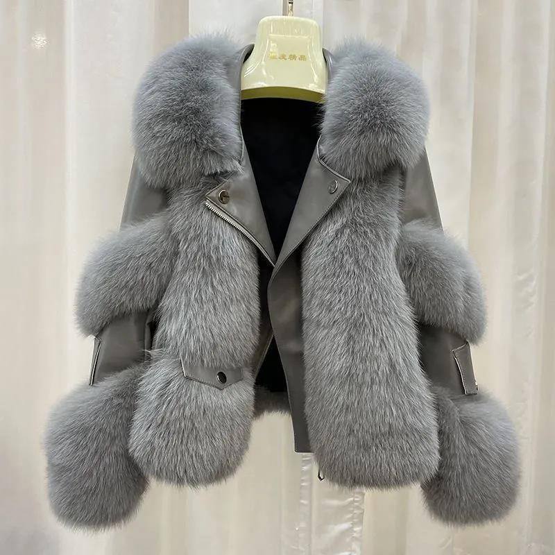 Wholesale Winter Women Faux Fox Fur Casual Fur Jacket Coat Puffer High ...