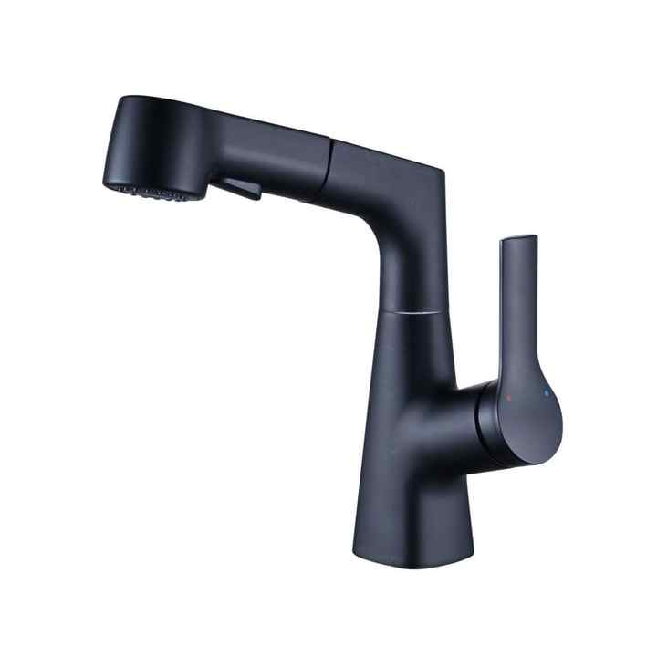 KAWAL Super Quality Black Single-Handle Pull-Up Ceramic Basin Faucet ...