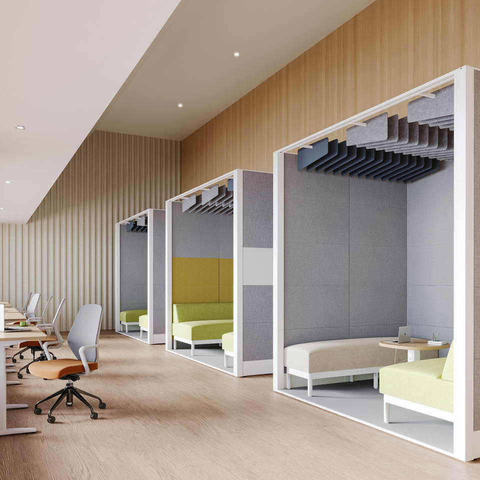 OMNI Large Enclosed Office Cubicles with Acoustic Panels - Customizable ...