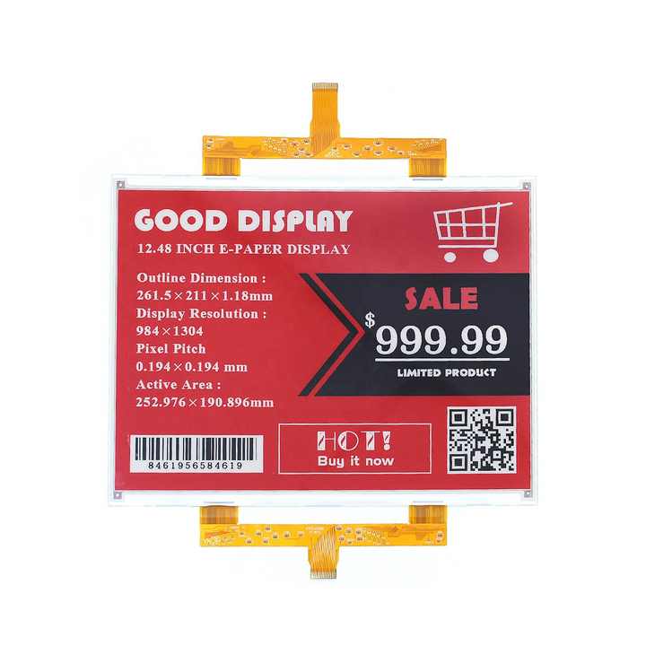 Color Menu Epaper Screen Module 12.48" - Large Eink Display