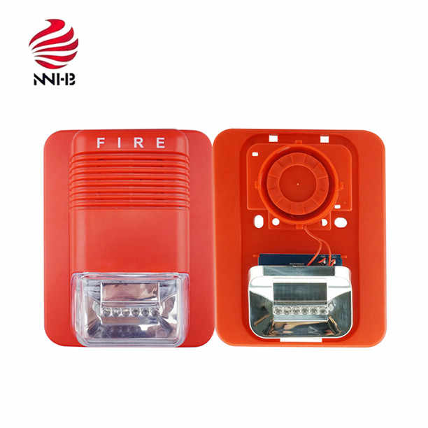DC24V Indoor Red Color Fire Alarm Sounder Strobe Flasher Emergency, Conventional Fire Detection ...