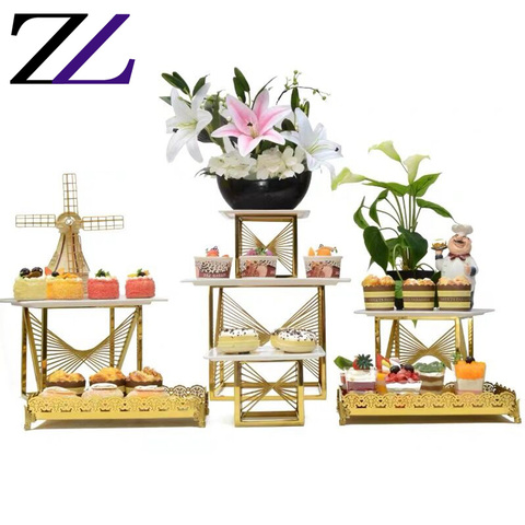 Ceramic Buffet Stand - Stainless Steel 3 Tier Food Display for Wedding ...
