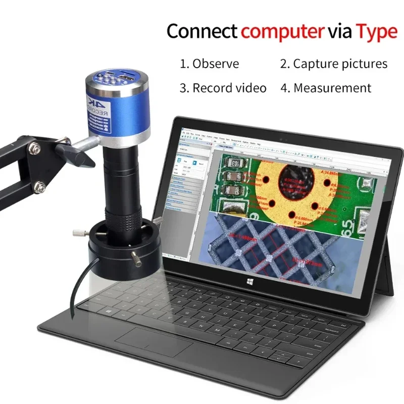 150X Zoom Lens 1080P 4K FULL HD Industrial Microscope C-Mount Digital ...