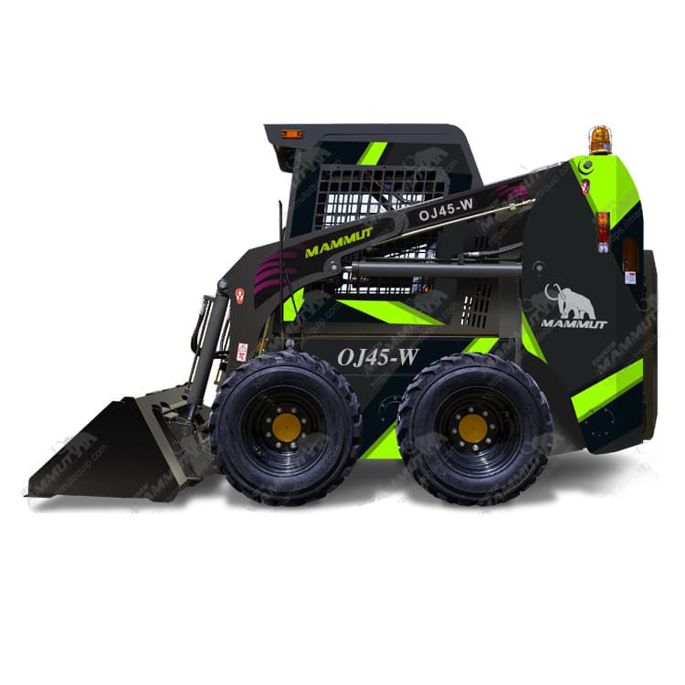 OJ45w 1ton Mini Front Wheel Loader Maneuverable Four Wheel Drive Skid ...