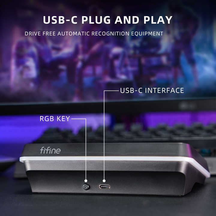 Fifine D6 LCD Keyboard - Programmable Desktop Controller