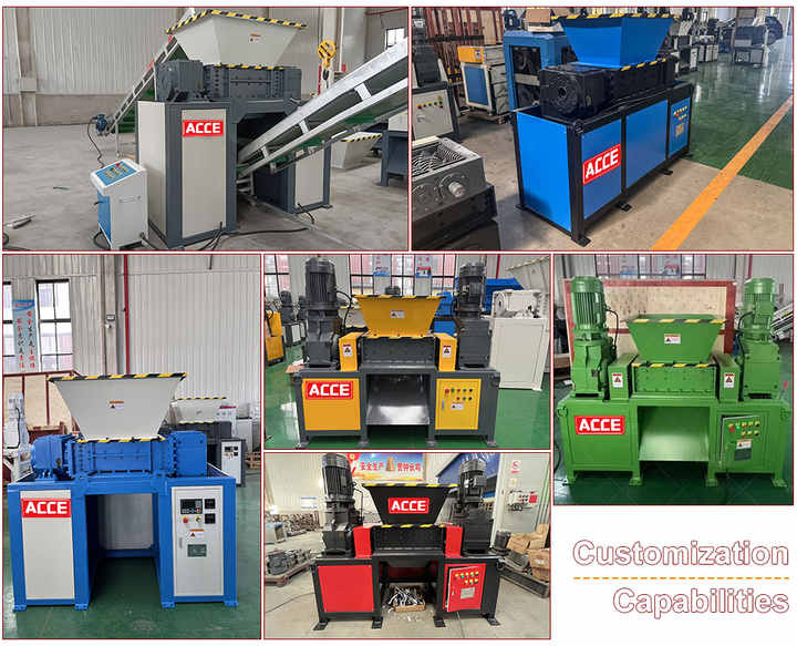 ACCE Auto Double Shaft 15KW Shredder Wood Glass Plastic Recycle Machine ...