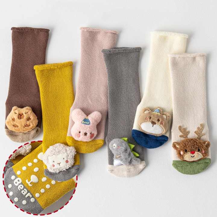 Winter Newborn Baby Anti Slip Socks 3d Cartoon Kids Non-Slip Socks ...