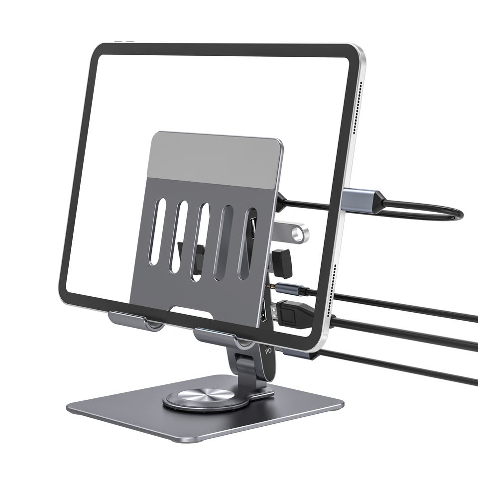 Factory Price Laptop Stand 7 in 1 Hub Adjustable Aluminum Alloy 2*Usb 1 ...