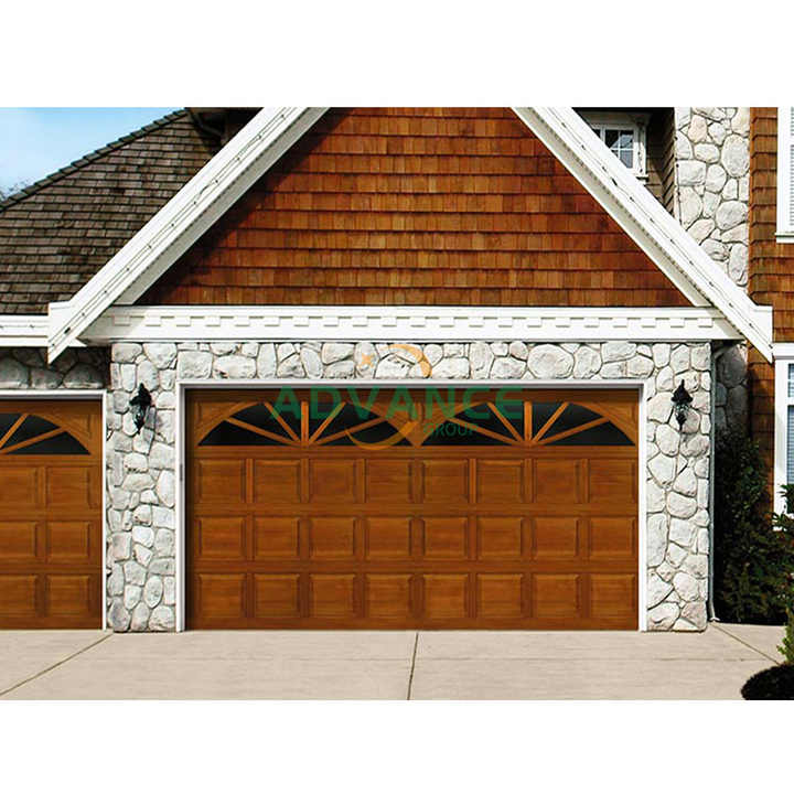 Durable Timber Sectional Garage Door Solid Wood Overhead Carriage Style ...