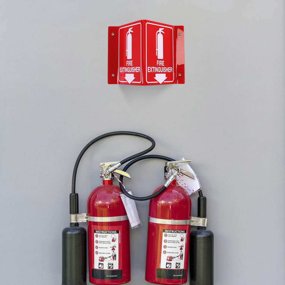 Factory Price Customized Fire Extinguisher Sign V-Shaped Acrylic Safety ...
