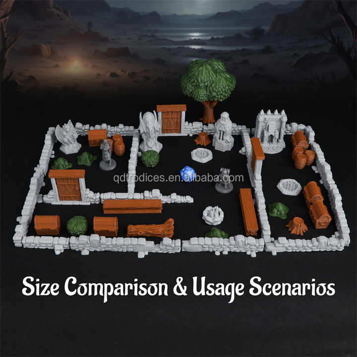 Modular Stone Wall Terrain Set for RPG DND Games